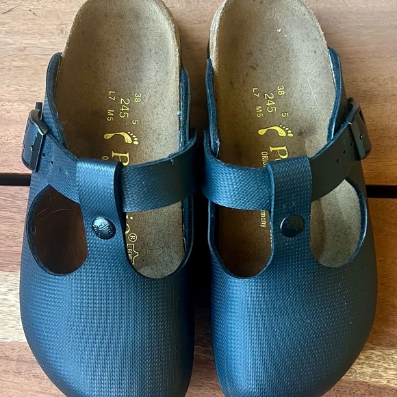 Papillio | Shoes | Birkenstock Papillio Black Leather Clogs | Poshmark